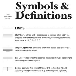 128 Music Symbols and Definitions Guide (US Letter & A4, PDF Printable ...