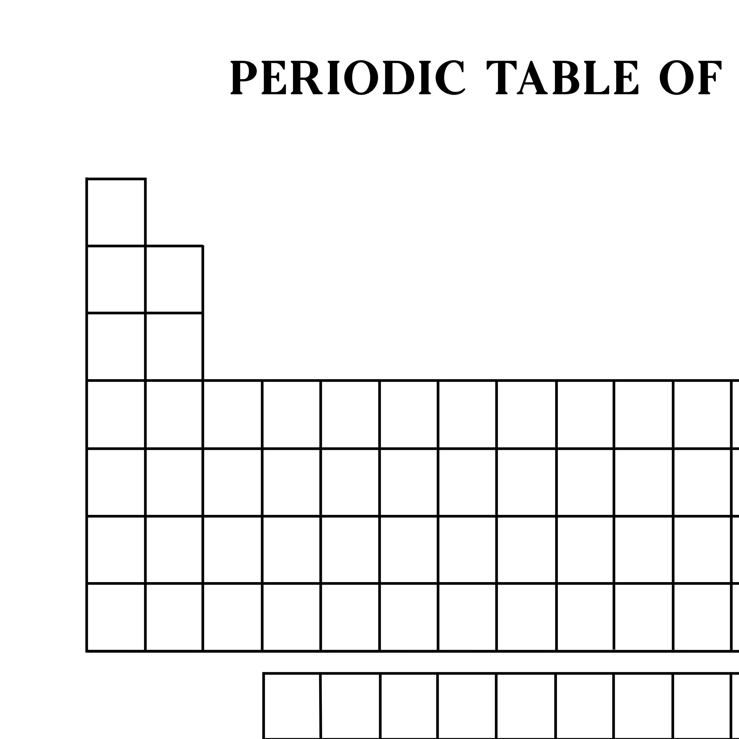Blank Periodic Table Of Elements Printable
