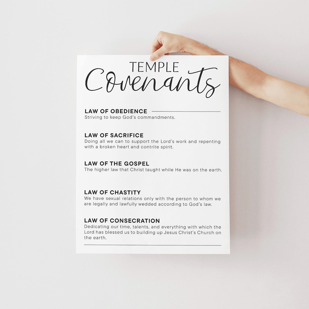 LDS Temple Covenants Printable: Latter-day Saint Wall Art (digital ...