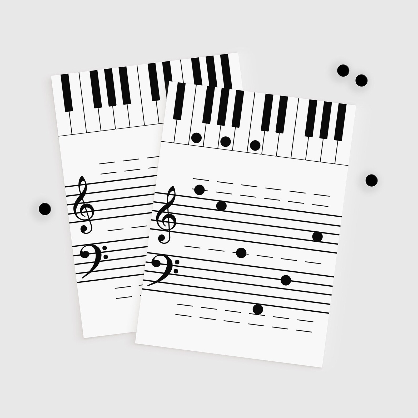Printable Piano Keyboard & Music Staff Practice Sheet: Blank Treble ...