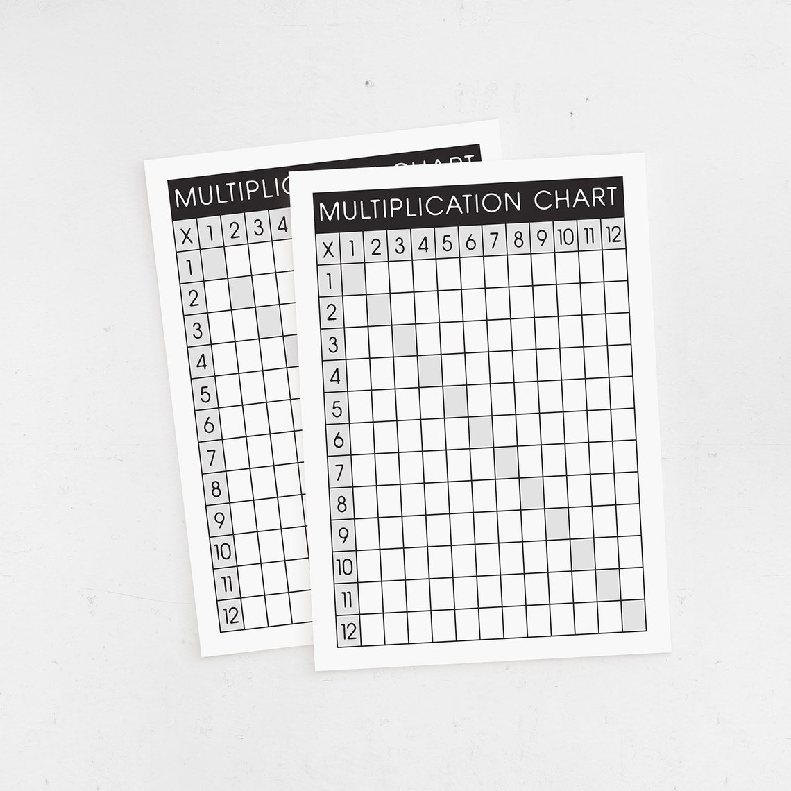 Printable Blank Multiplication Chart 12x12: Times Table Grid Sheet ...