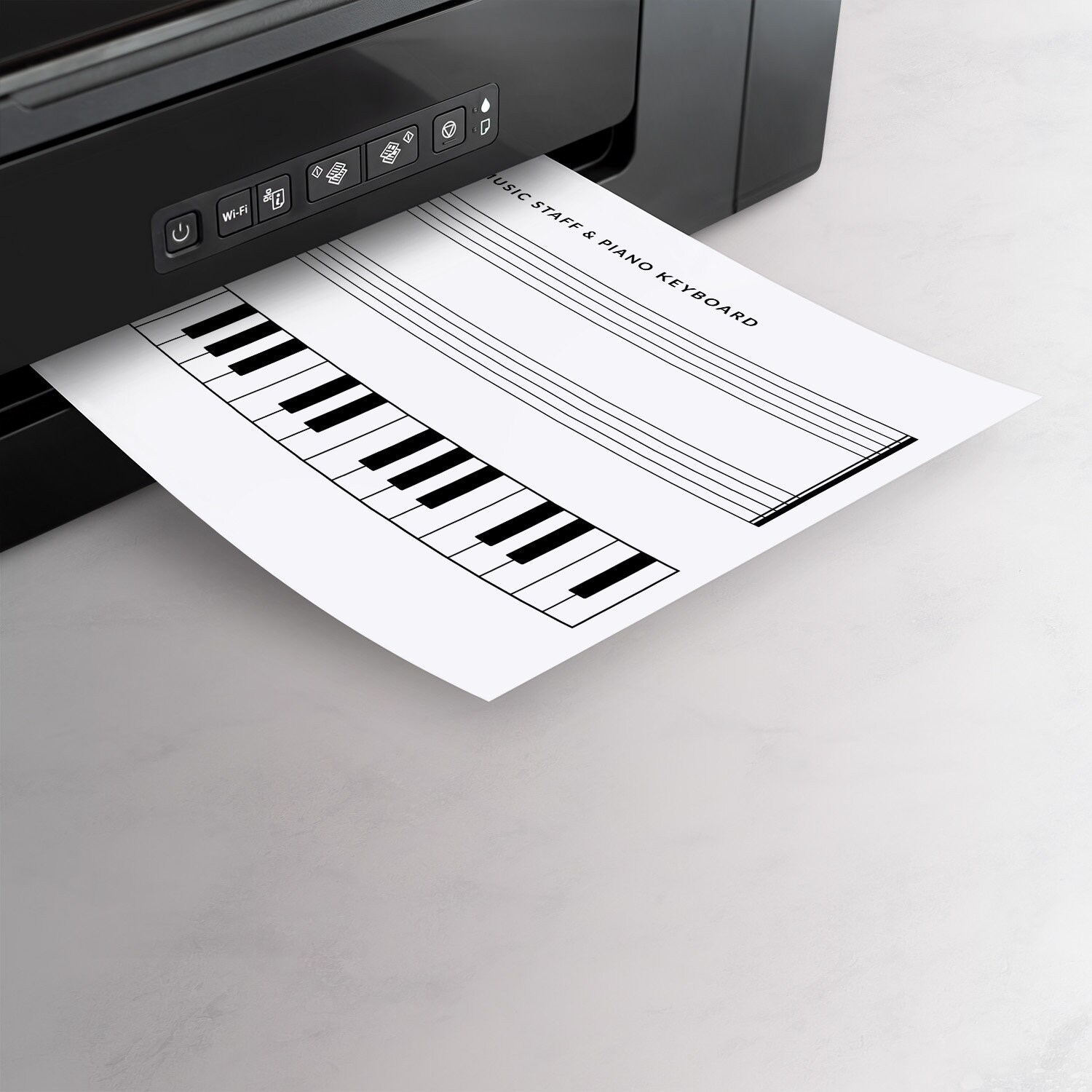 Piano Practice Sheet: Music Staff & Keyboard Printable (PDF) - Etsy