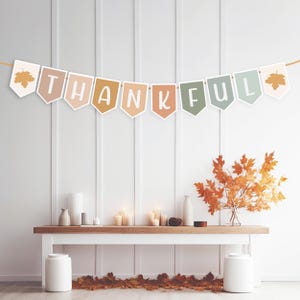 Printable Thanksgiving Banner, Thankful Banner, Colorful DIY ...