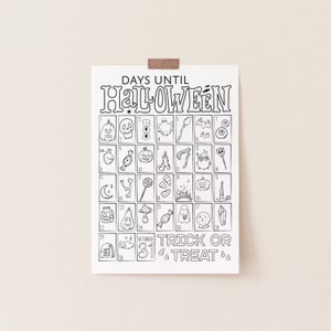 Printable Halloween Coloring Countdown: Halloween Doodle Advent ...