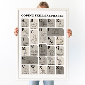Neutral Coping Skills Alphabet Poster, A-Z Coping Techniques and ...