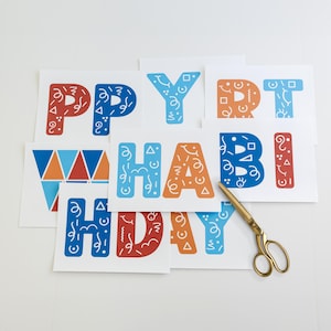 Printable Happy Birthday Letters Banner: DIY Colorful Decoration ...