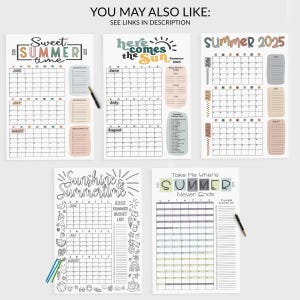 Large Summer 2025 Coloring Wall Calendar, Big Summer Planner Poster ...