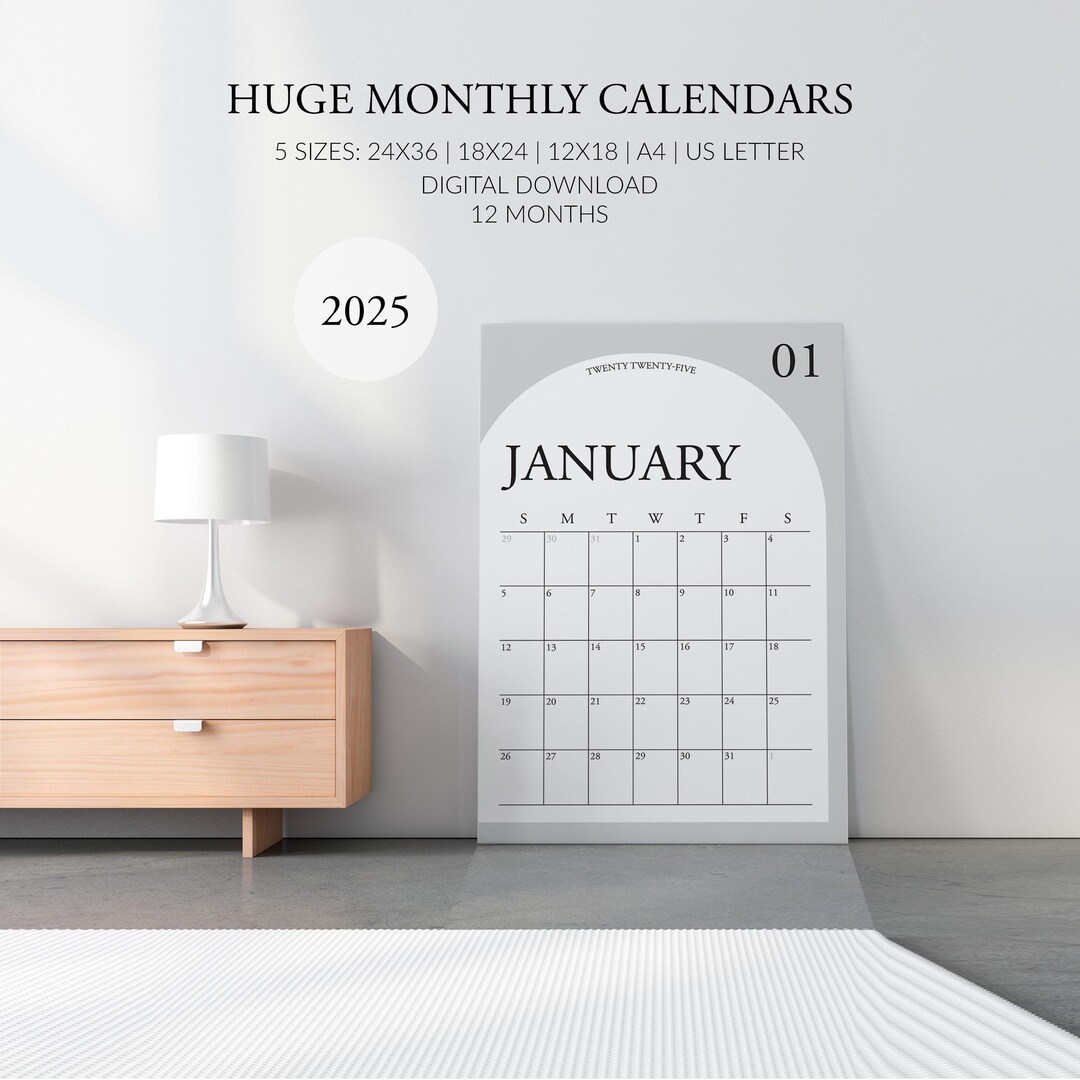 Huge Monthly 2025 Wall Calendar Set, Large & Small Monthly Planners ...