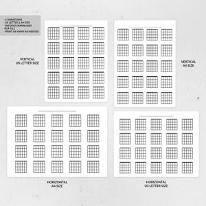 Printable Blank Guitar Chords Chart 20 Blank Chord Boxes - Etsy