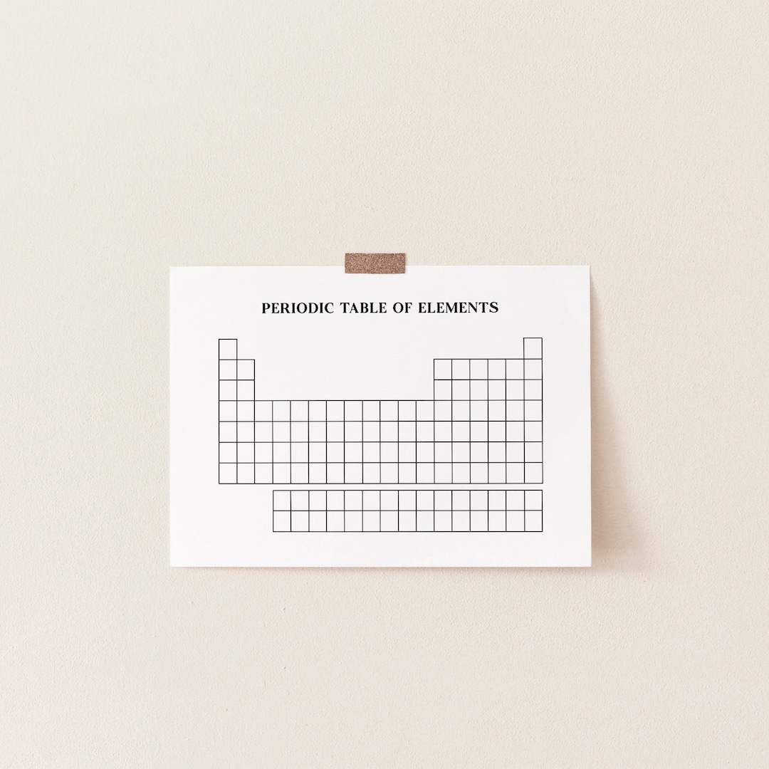 Blank Periodic Table of Elements Printable, Periodic Table Template ...