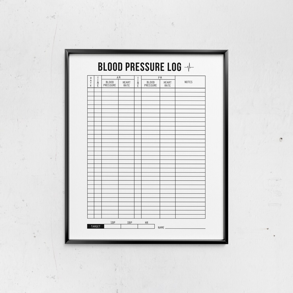 Daily Blood Pressure Chart Printable Blood Pressure Tracker - Etsy UK