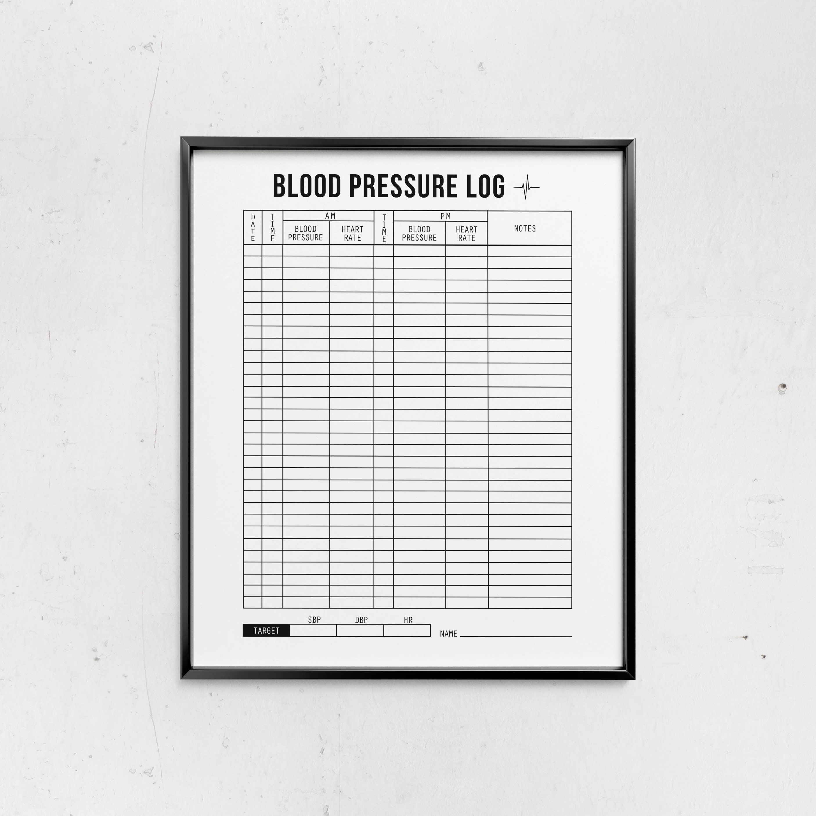 Daily Blood Pressure Chart Printable Blood Pressure Tracker - Etsy UK