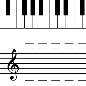 Music Staff and Piano Keyboard Printable, Piano Note Practice, Piano ...