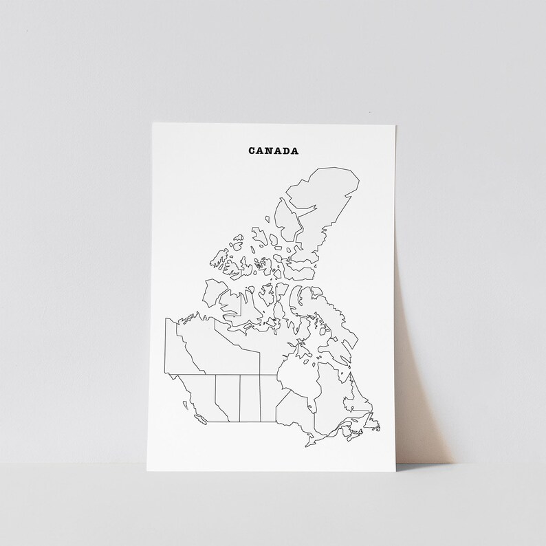 Blank Canada Map Printable: Fill in Canada, Sales Tracker (US Letter ...