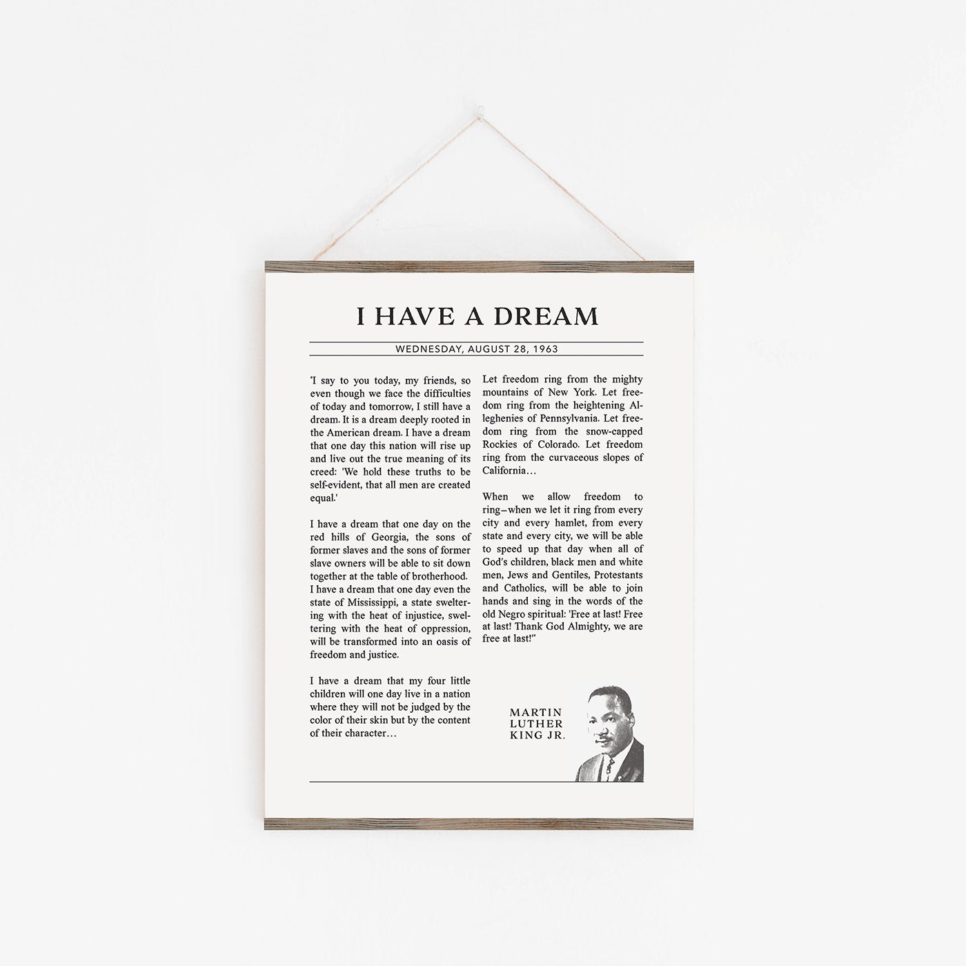 Martin Luther King Jr. I Have A Dream Speech, American History Poster ...