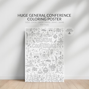 Huge LDS General Conference Coloring Poster, Primary Kids Conference ...