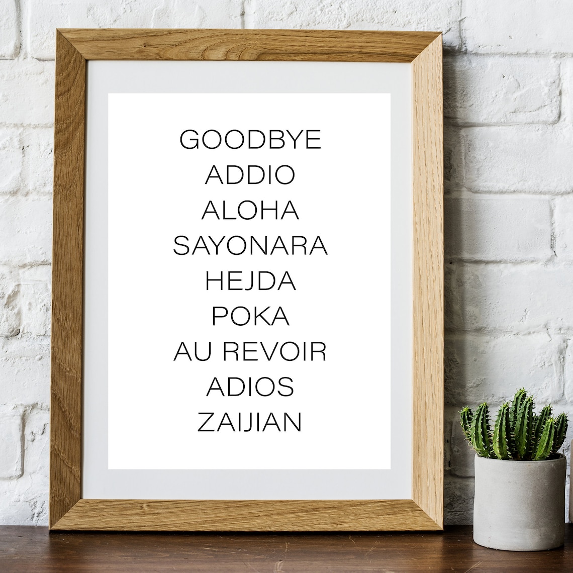 Set of 2 Hello and Goodbye in Different Languages Hello | Etsy