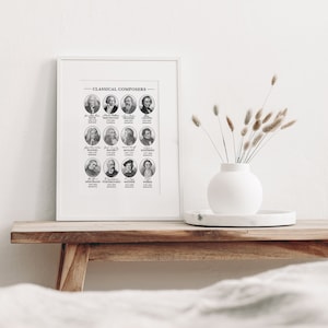 Classical Music Composers Print, Classical Musicians With Portraits and ...