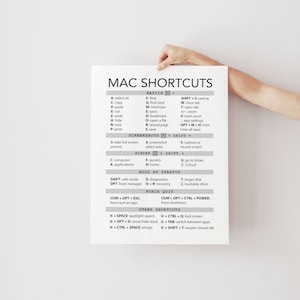 Mac Shortcut Reference Chart Keyboard Cheat Sheet for Mac OS - Etsy