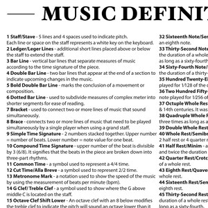 128 Music Symbols & Definitions Poster Set: Music Theory Art (digital ...