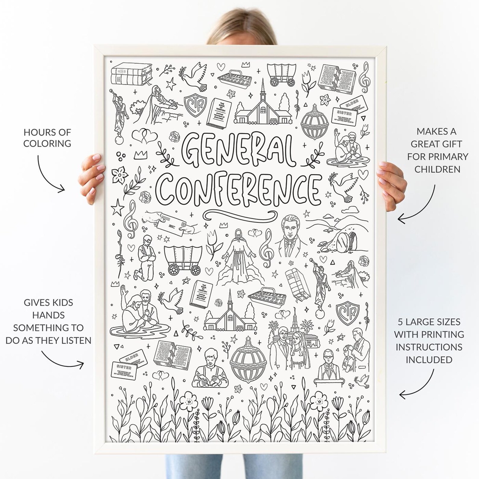 LDS General Conference Coloring Poster for Kids: LDS Youth Coloring ...