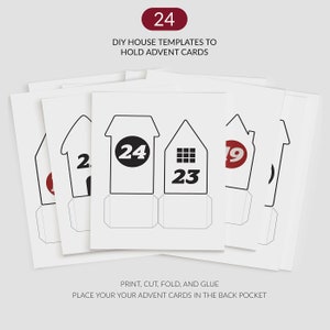 DIY Advent Calendar Poster, Christmas Countdown, 3 Card Sets (digital ...