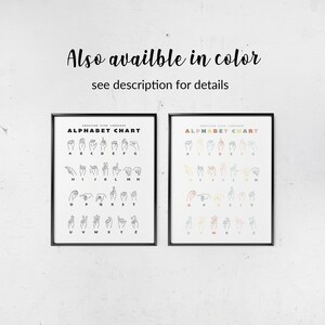 American Sign Language Alphabet Poster, Minimal Sign Language ABC Chart ...