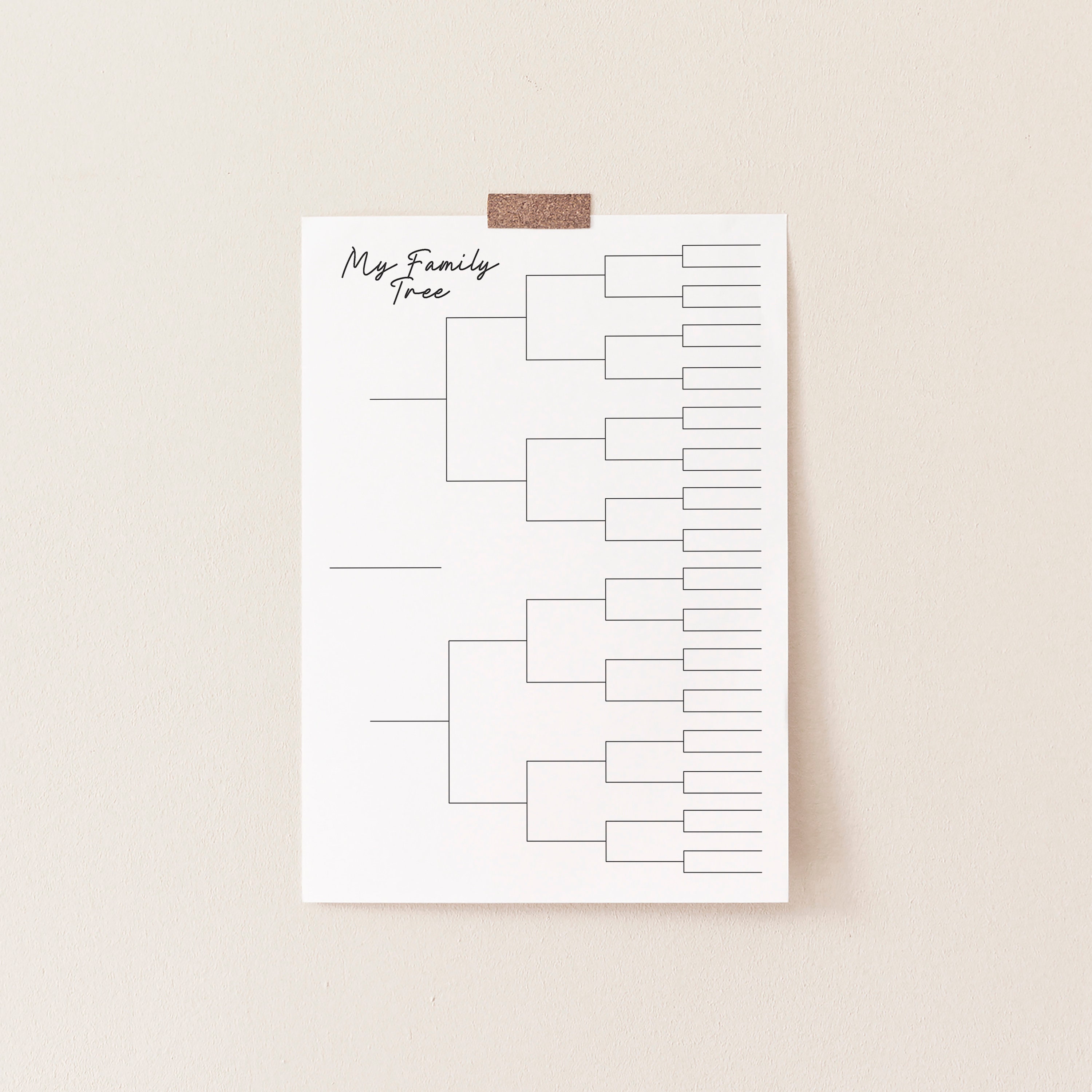 Blank Family Tree Chart Vertical Genealogy Chart Size: US - Etsy UK