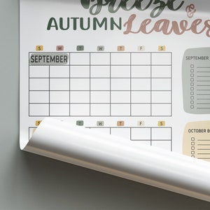 Large Undated Fall Calendar Giant Fall Planner Poster Bucket - Etsy