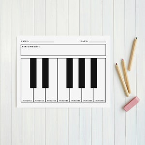 Weekly Piano Practice Chart, Piano Practice Printable, Piano Teacher ...