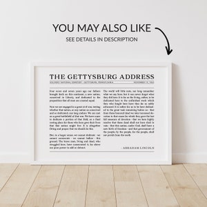 Gettysburg Address Poster: Abraham Lincoln Quote, Civil War Print ...
