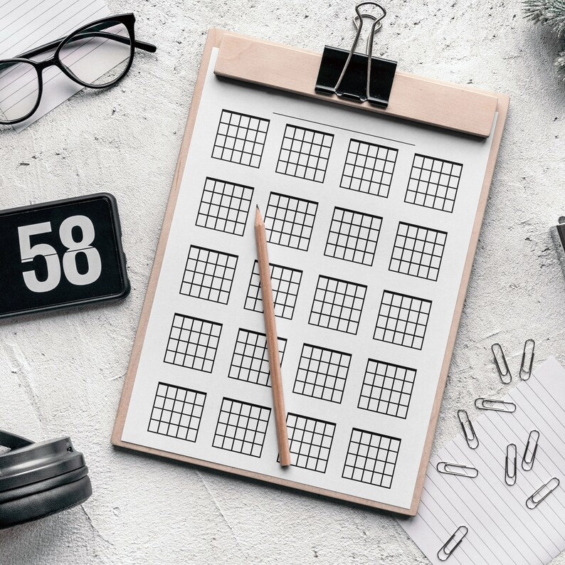 Printable Blank Guitar Chords Chart 20 Blank Chord Boxes - Etsy