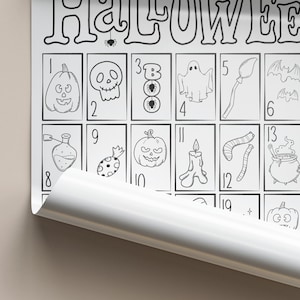 Huge Halloween Coloring Countdown Poster: Giant Halloween Doodle ...