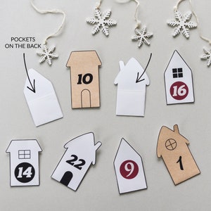 Printable DIY Advent Houses With Pocket, Christmas Activities Advent ...