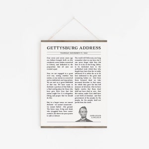 Gettysburg Address Poster: Abraham Lincoln Quote, Civil War Print ...