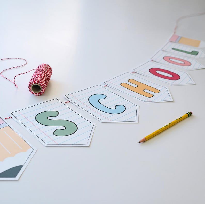 Back to School Pennant Banner: Printable Classroom Garland (PDF & JPG ...