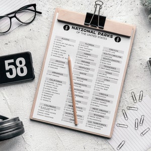 US National Parks Checklist Printable, 63 National Parks in the United ...