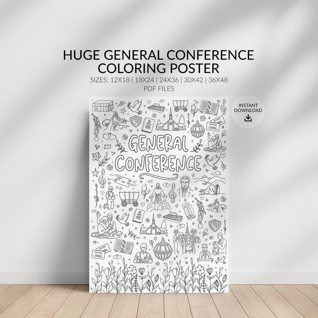 LDS General Conference Coloring Poster for Kids: LDS Youth Coloring ...