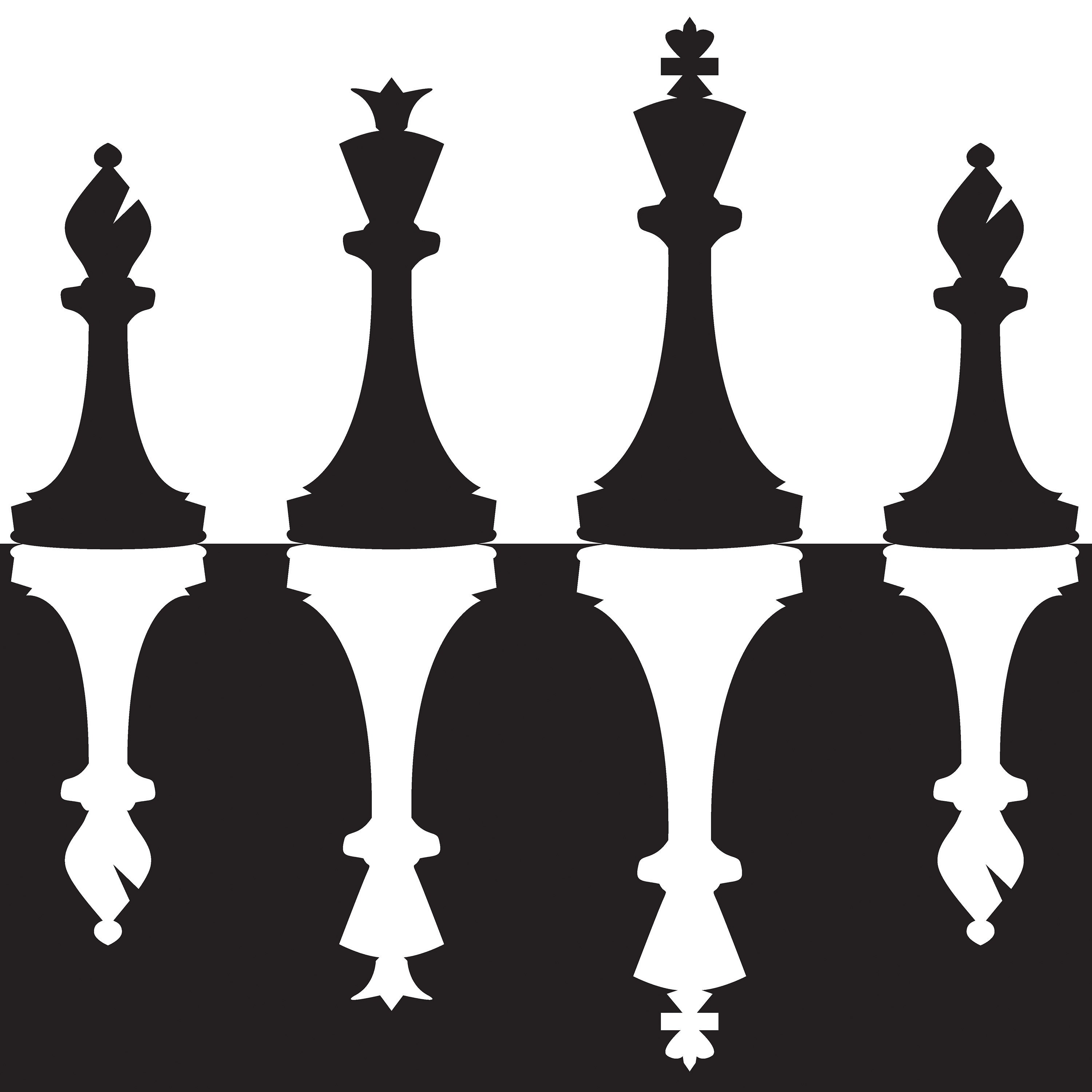 Chess Pieces Art Print Horizontal Black and White Chess Print - Etsy