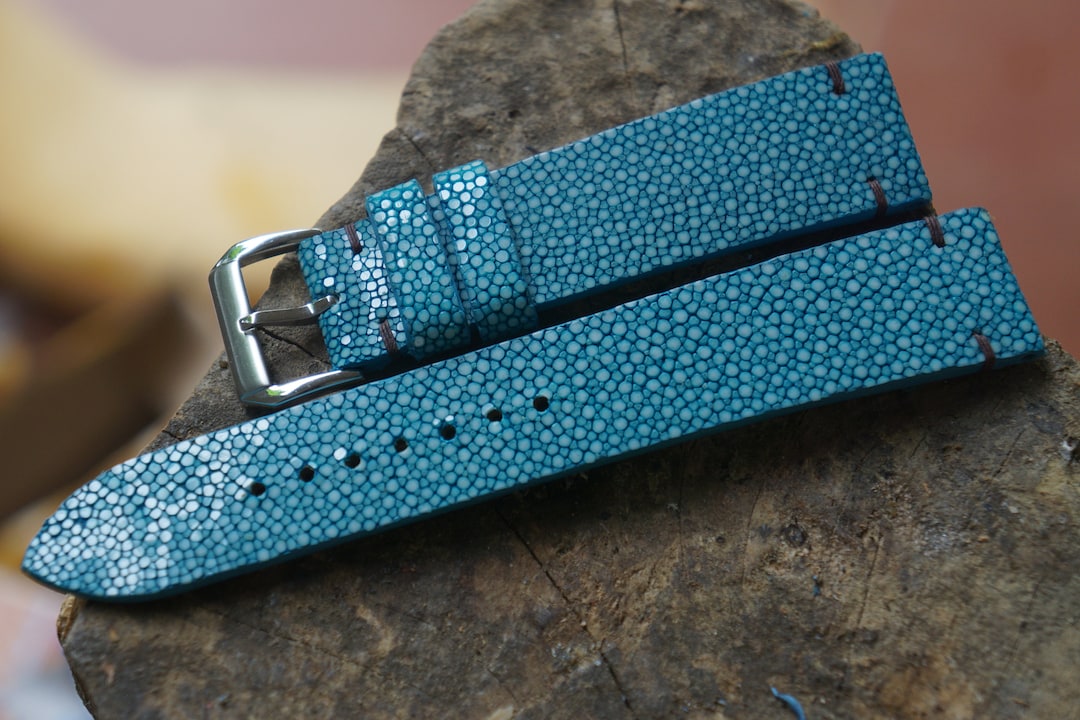 Turquoise Stingray Leather Watch Strap, Blue Stingray Leather Bracelet ...