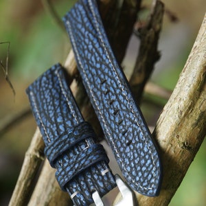 Blue Shark Skin Watch Strap/quick Release Watch Strap 17mm 18mm 19mm ...