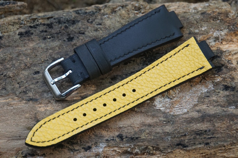 Notched Black Leather Watch Strap for Tudor North Flag Watch / - Etsy