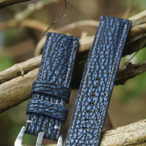 Blue Shark Skin Watch Strap/quick Release Watch Strap 17mm 18mm 19mm ...