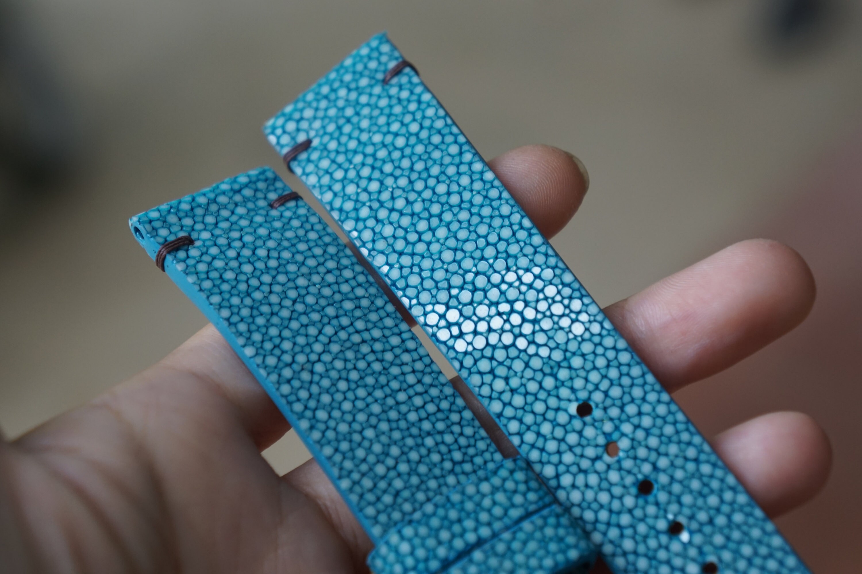Turquoise Stingray Leather Watch Strap Blue Stingray Leather - Etsy