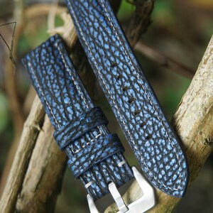 Blue Shark Skin Watch Strap/quick Release Watch Strap 17mm 18mm 19mm ...