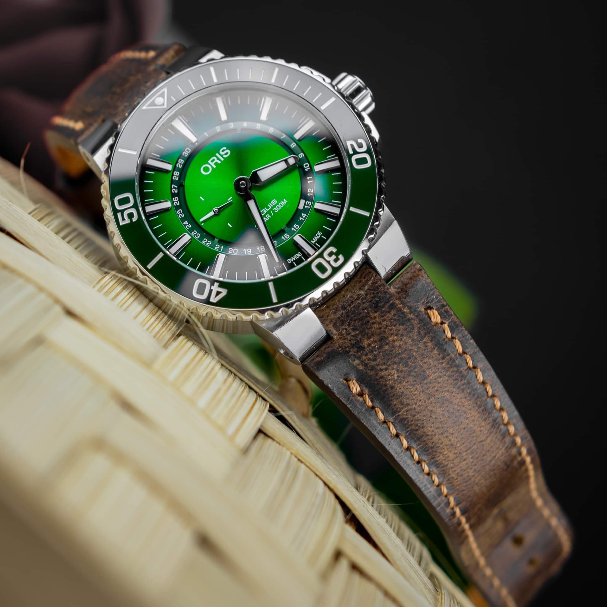 Custom Vintage Brown Leather Watch Strap for Oris Aquis. - Etsy