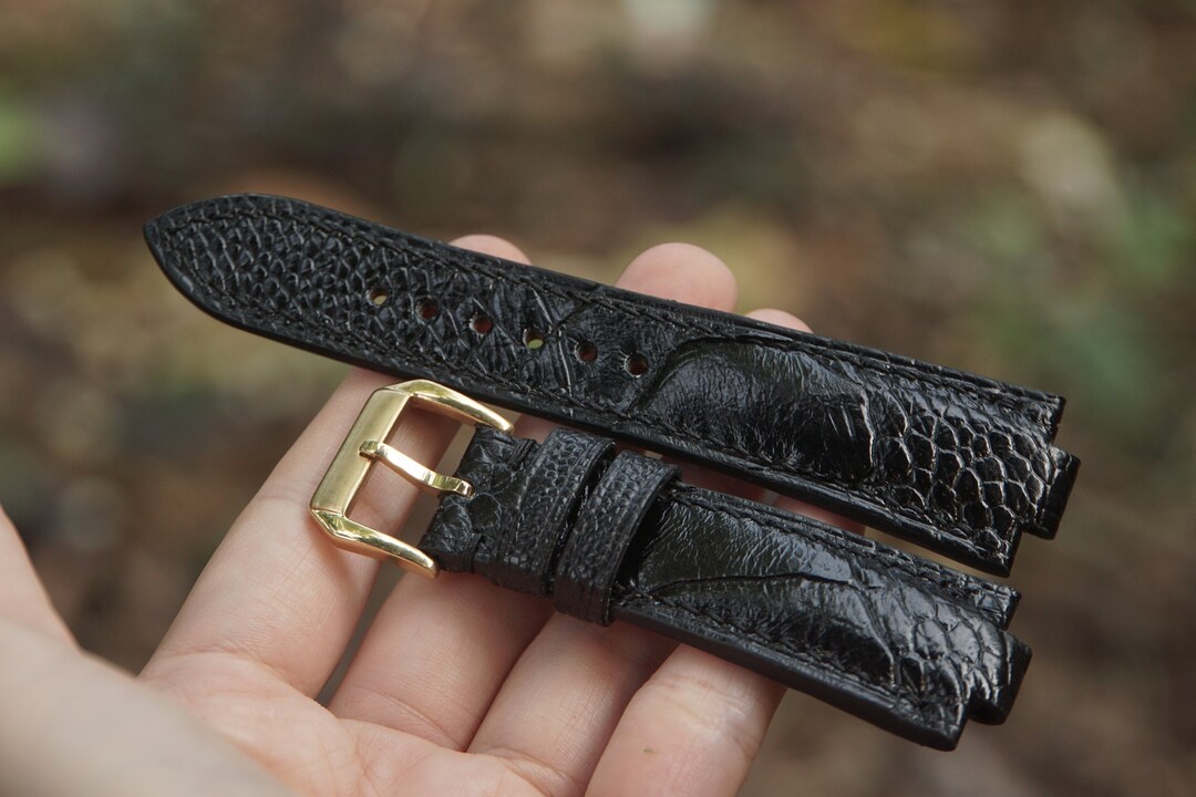 Oris Watch Strap/black Ostrich Leg Leather Watch Band Oris Aquis 39.5mm ...