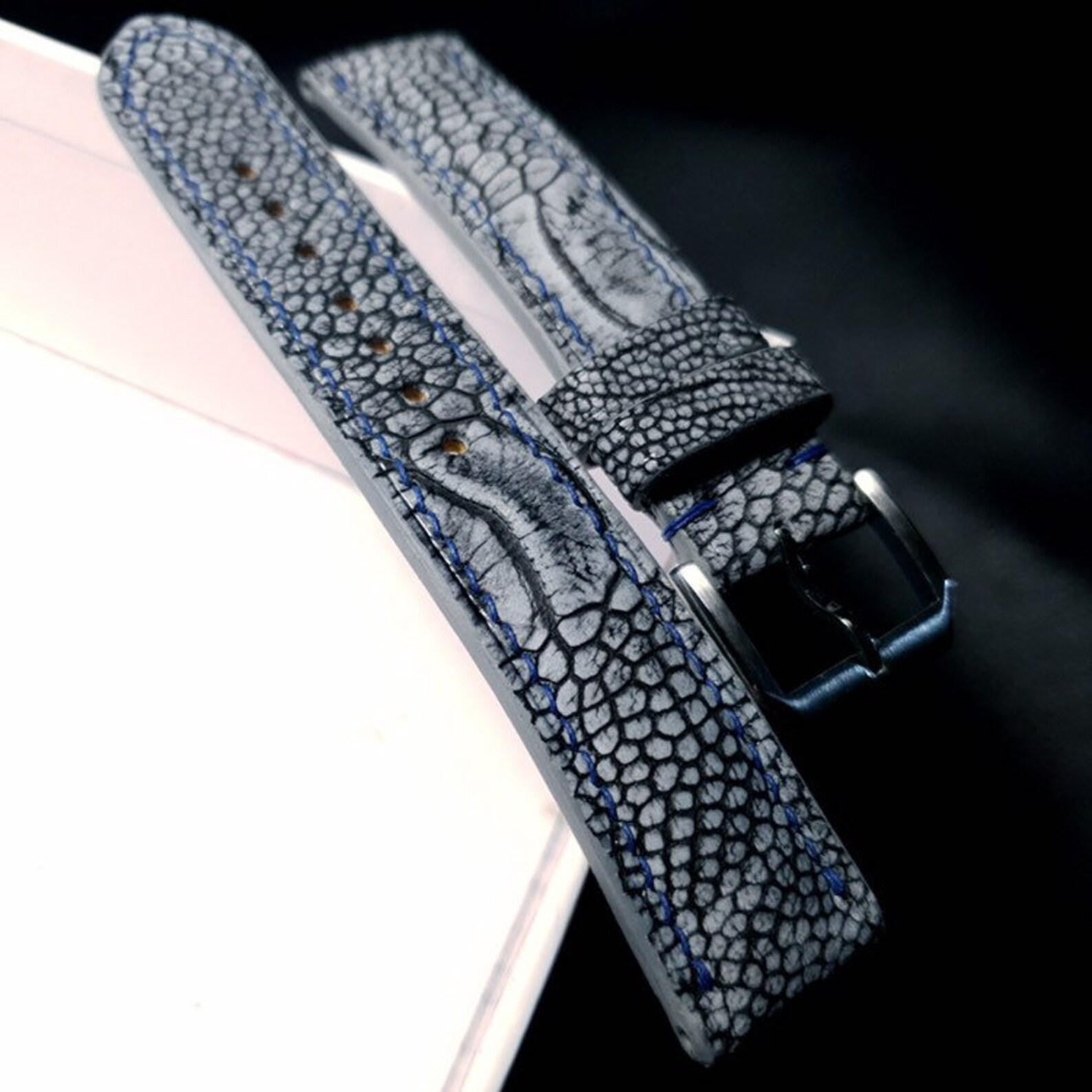 Grey Ostrich Leather Watch Straps Unique Leather Watch Strap - Etsy