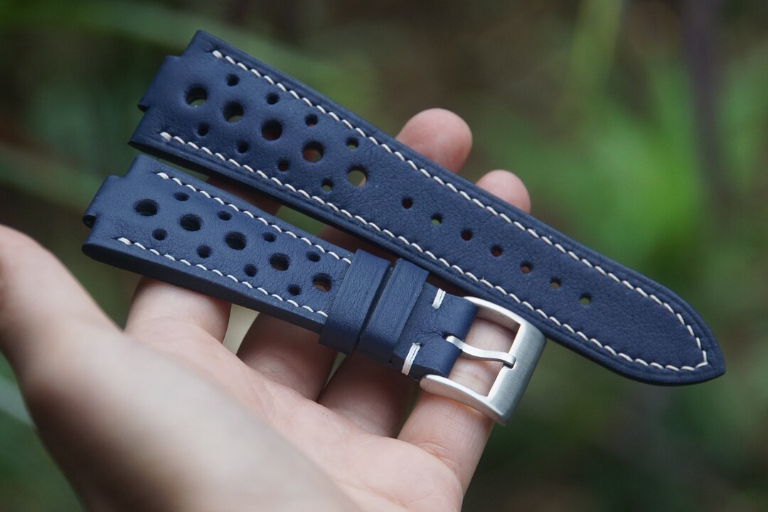 Dark Blue Rally Soft Leather Watch Strap for Tissot PRX Watch and Oris ...