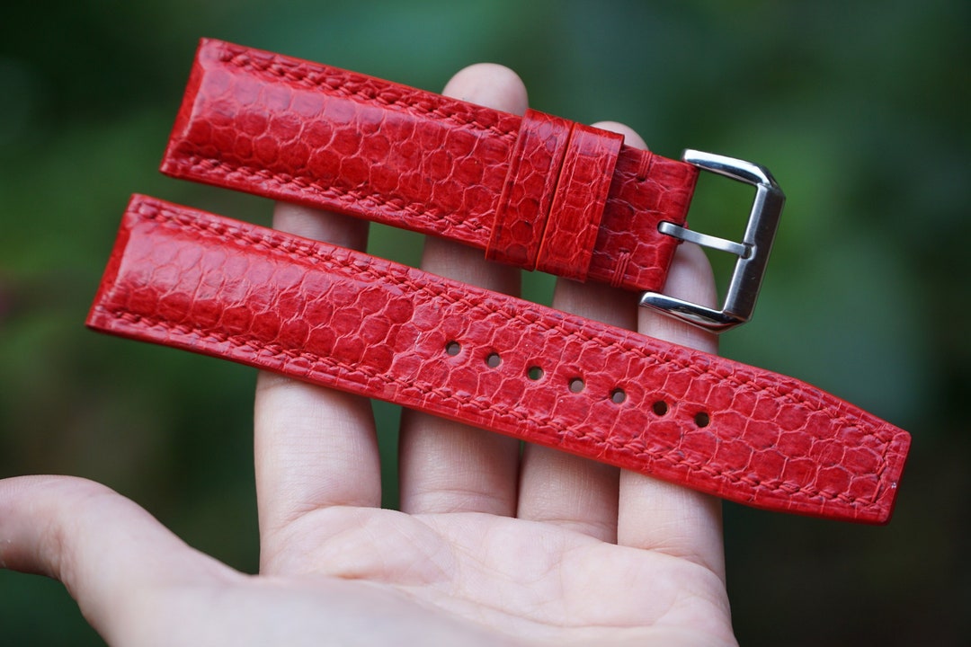 Red Sea Snake Leather Watch Strap 15mm 16mm 17mm 18mm 19mm 20mm 21mm ...